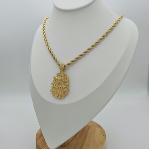 Gold Nugget Necklace: 14k Heavy Plated, Fade Free 4mm Rope Chain ...