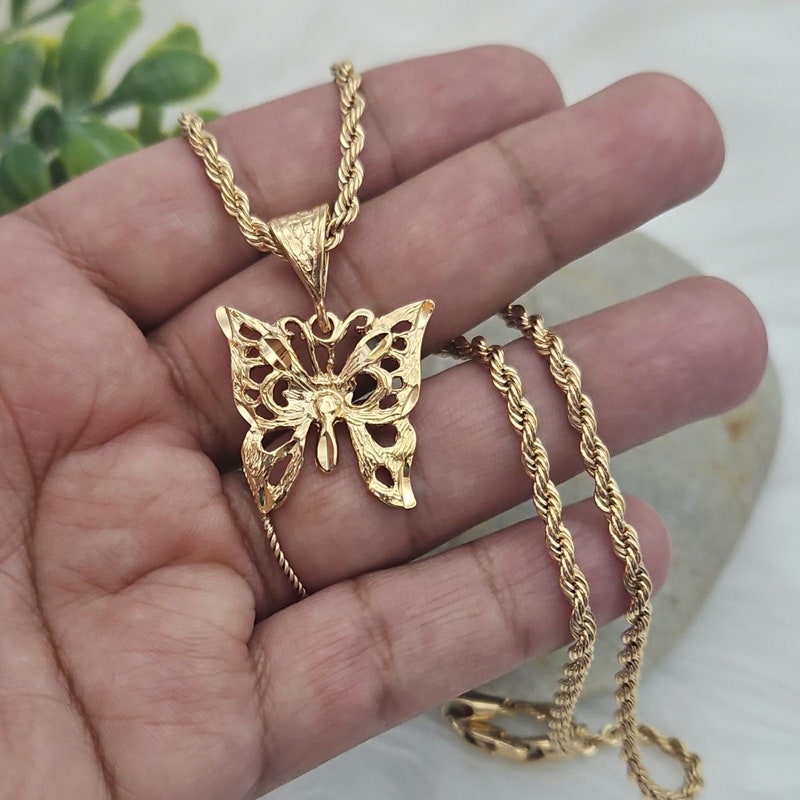 Gold Butterfly Necklace - Etsy