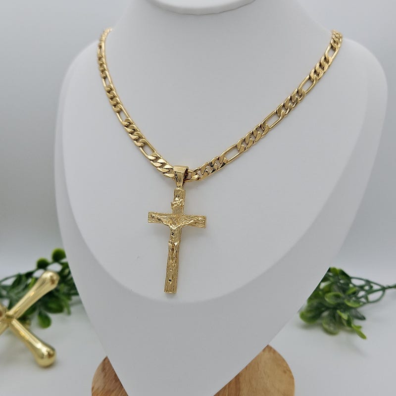 Real Gold Cross Necklace - Etsy