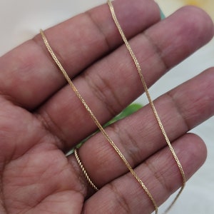 Real 14k Gold Spiga Chain, 1mm Spiga Chain Necklace, 14k Single Gold ...