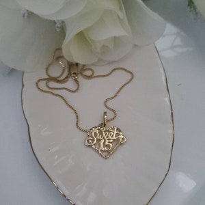 14k Gold Plated Sweet 15 Necklace: Quinceañera Gift - Etsy