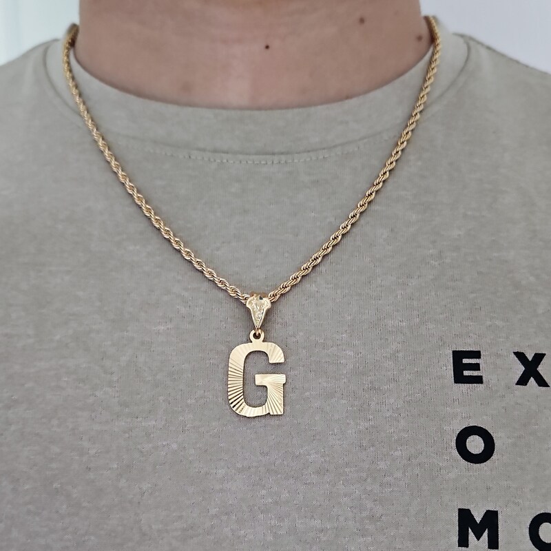 Letter Pendant Chain for Men - Etsy