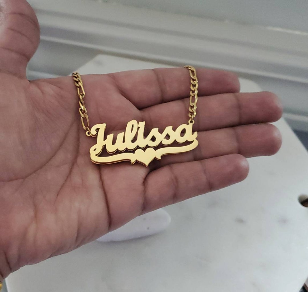 Gold Name Plate Necklace Personalized Necklace Double Name - Etsy