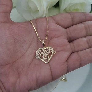 14k Gold Plated Sweet 15 Necklace: Quinceañera Gift - Etsy