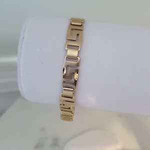 Gold Greek Key Bracelet, Ladies Greek Key Bracelet, 14k Heavy Plated ...