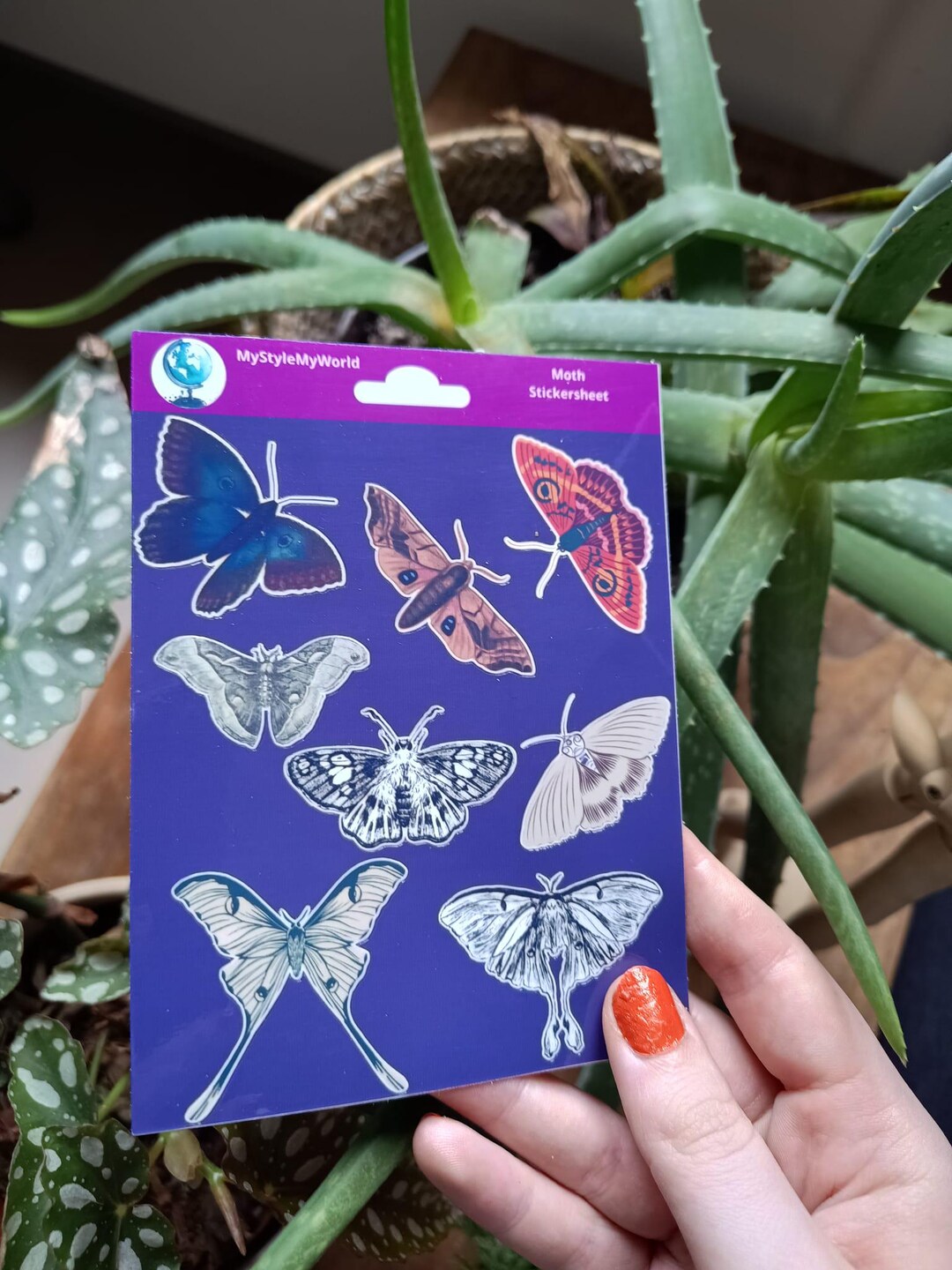 Stickersheet Moths 8 Stickers Butterflies Moth (waterproof) Waterproof ...