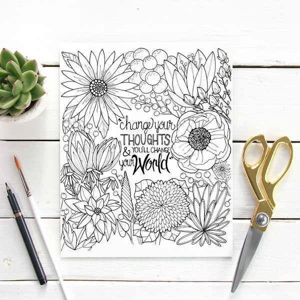 Bundle Of 4 Colouring Pages House Interiors Instant Etsy Canada