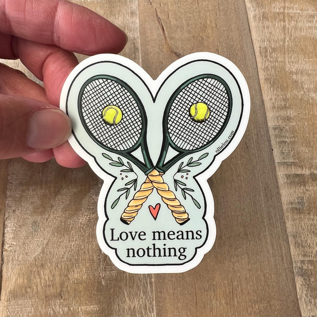 Tennis Racket Vinyl Sticker: Funny "love Means Nothing" Theme - Etsy