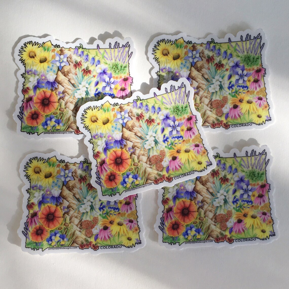 Colorado State Vinyl Sticker Watercolor Floral Outdoor Art | Etsy