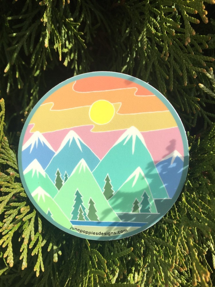 Mountain Vinyl Sticker Water Resistant Stickers Outdoor Art | Etsy