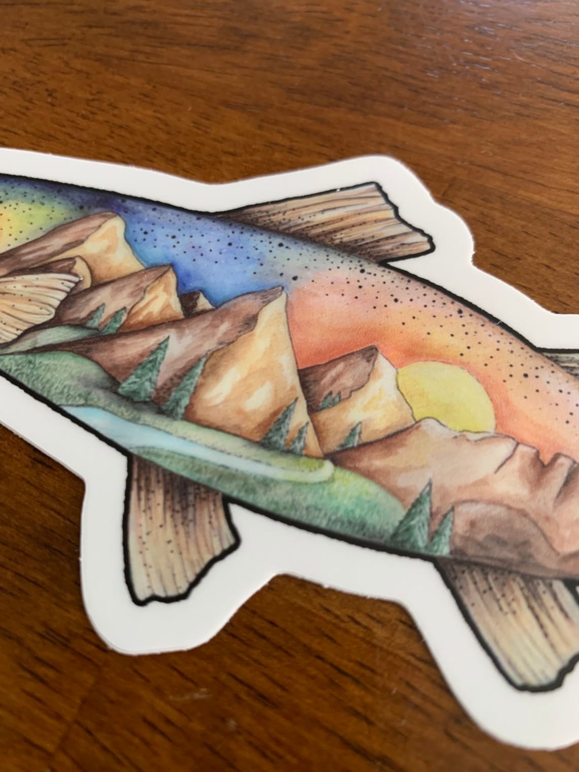 Pegatina De Vinilo De Pesca Pegatinas De Acuarela Arte Al - Etsy España
