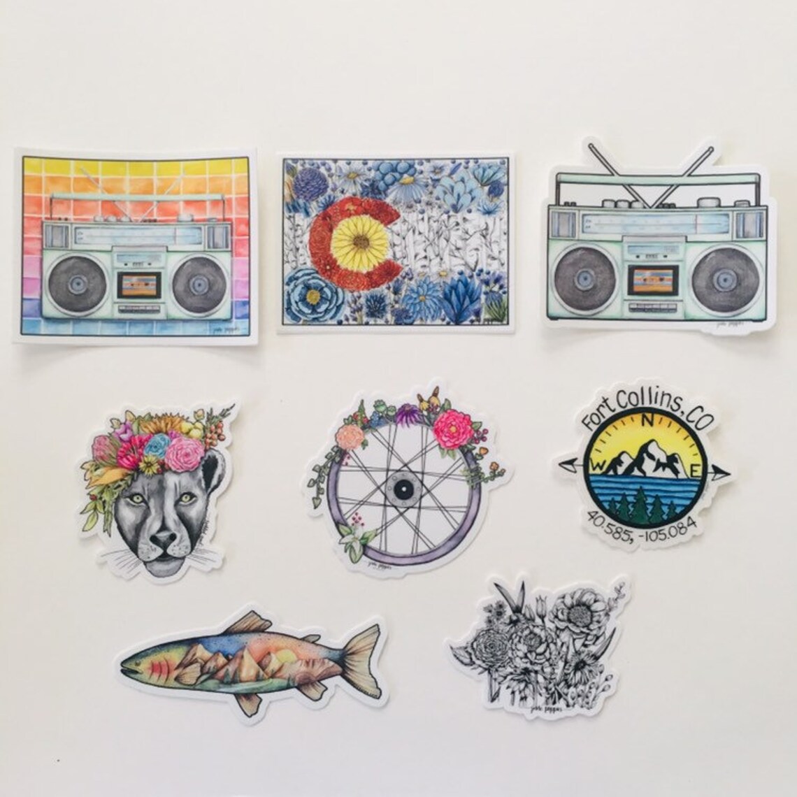 Colorado State Vinyl Sticker Watercolor floral Outdoor Art | Etsy