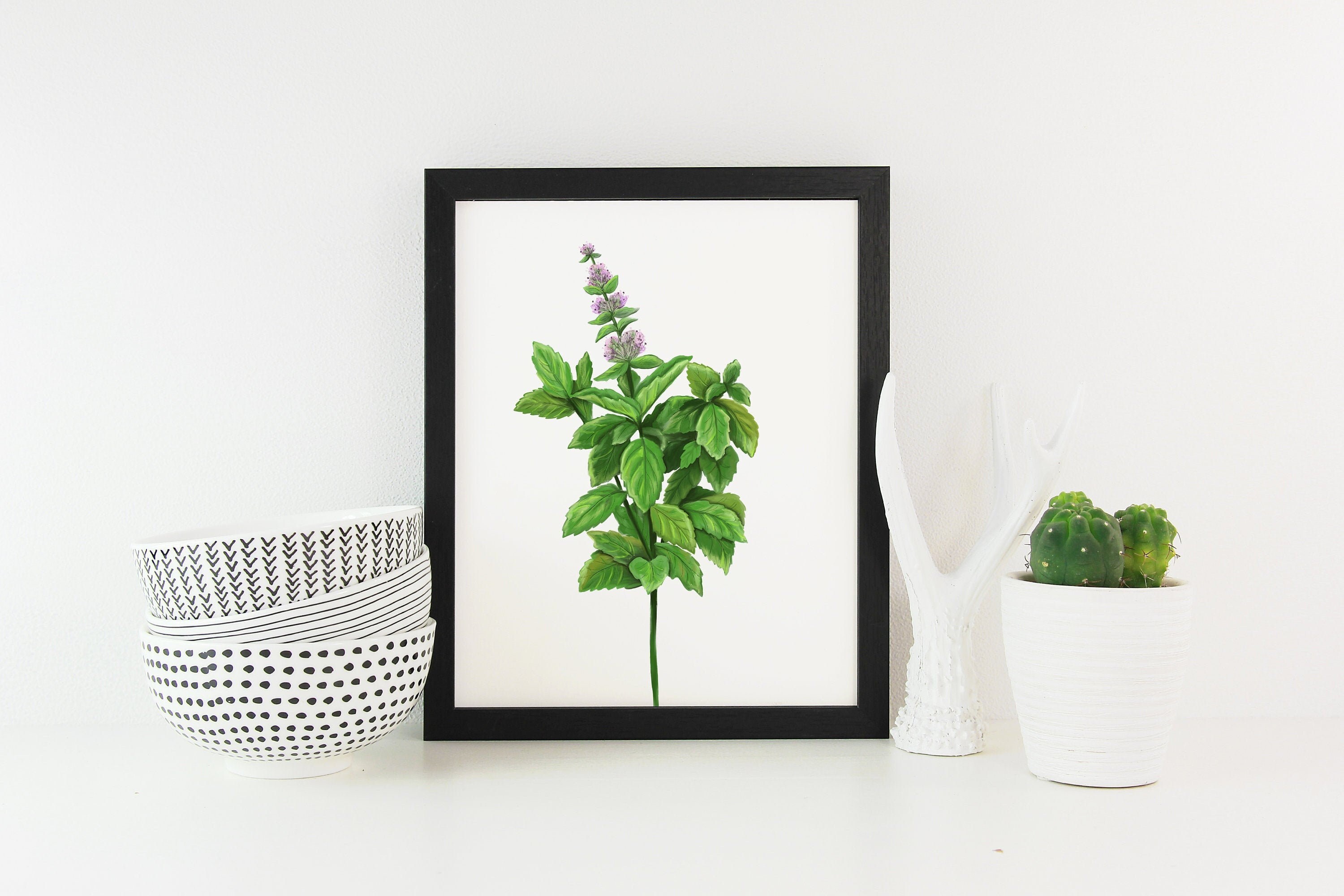 Peppermint Peppermint Art Calming Decor Peppermint Plant - Etsy