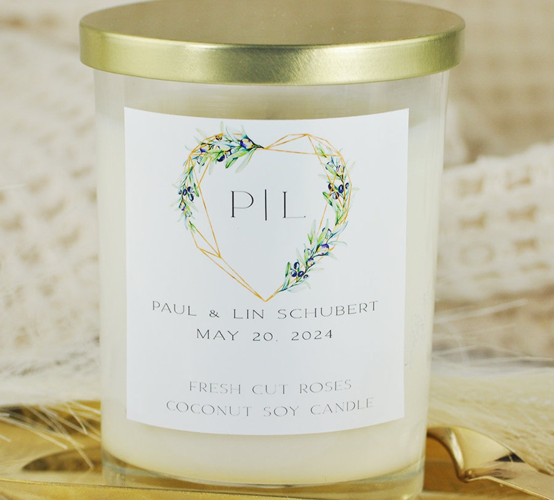 Personalized Candle, Wedding Gift, Personalized Engagement, Couples ...