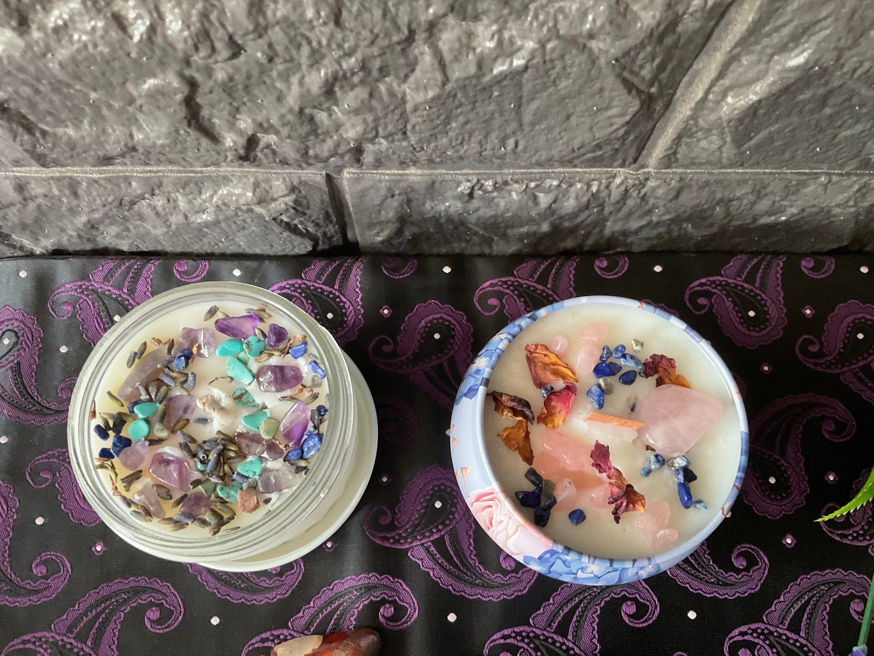 Crystal Candle With Hidden Secret Crystal, Intention Candle, Meditation ...