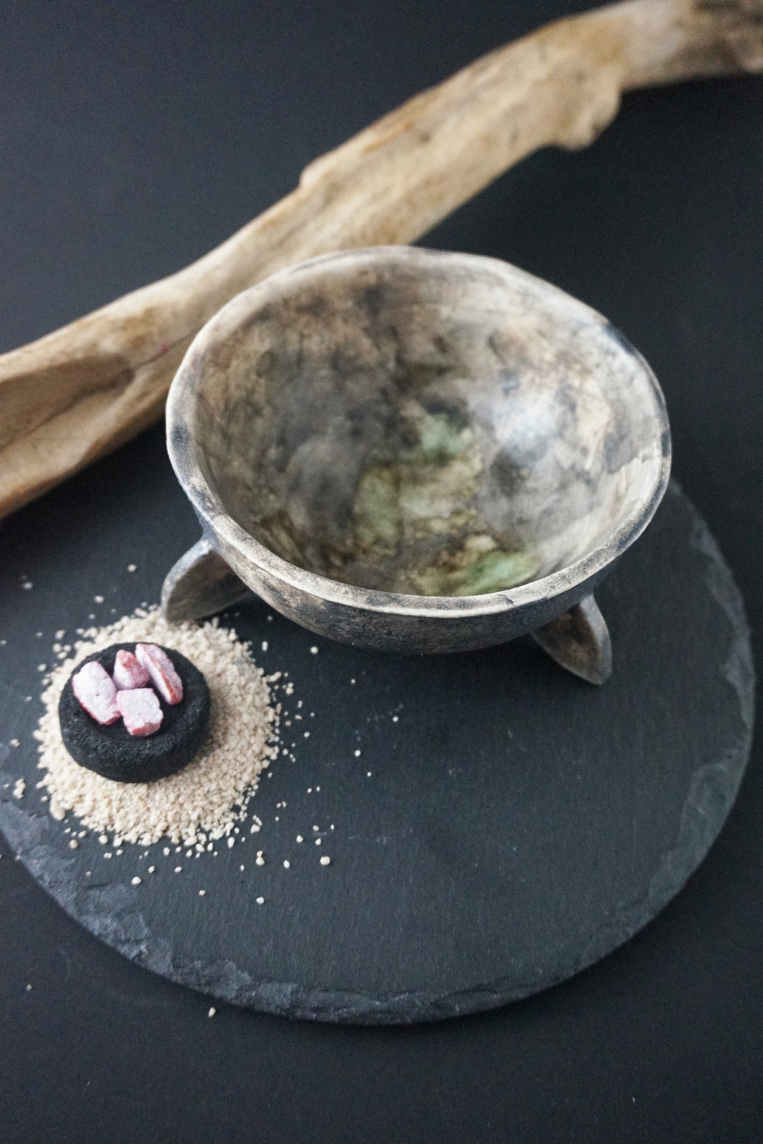 Tripod Bowl Ceramic Incense Burner, Bowl for Burning Incense on Sand ...