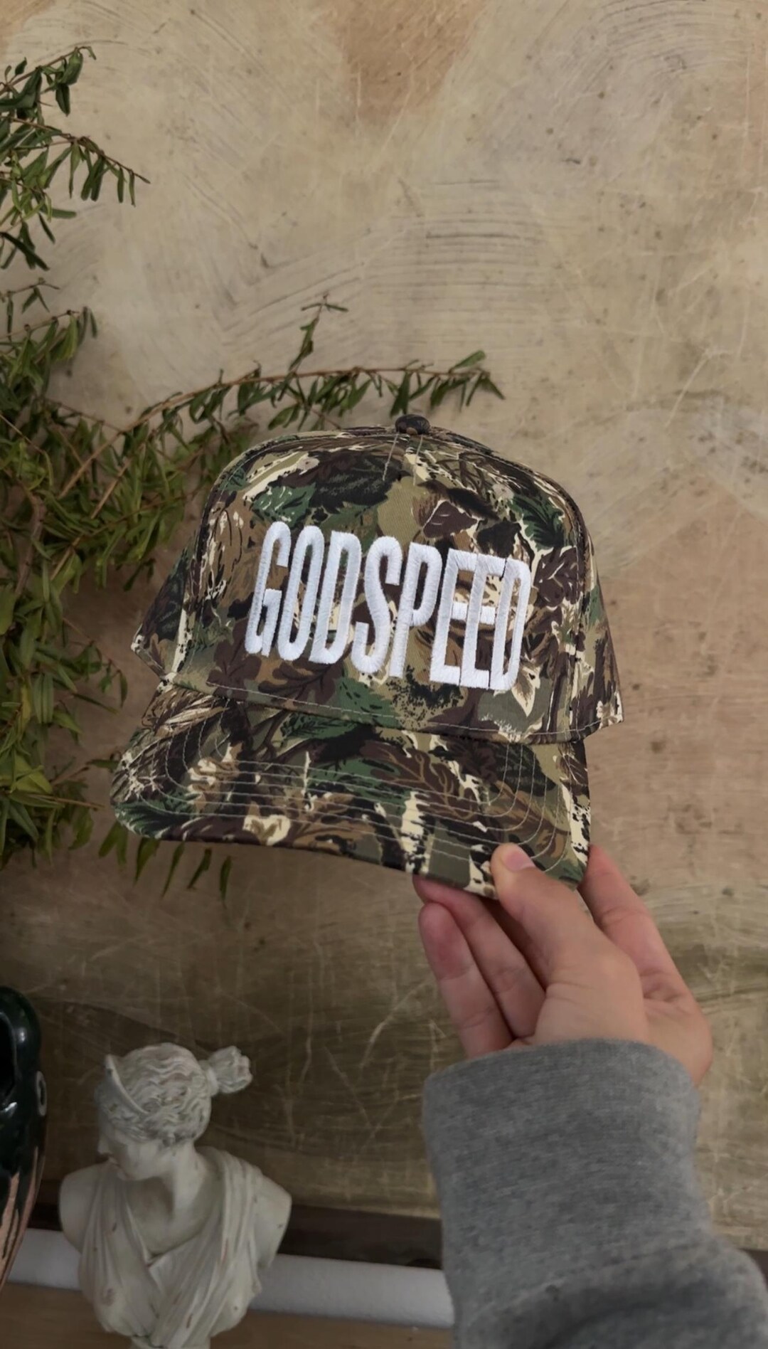 Godspeed Camo Hat: Embroidered Canvas 5 Panel Cap - Etsy