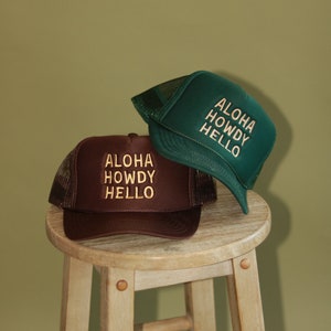 Aloha Howdy Hello Trucker Hat - Etsy