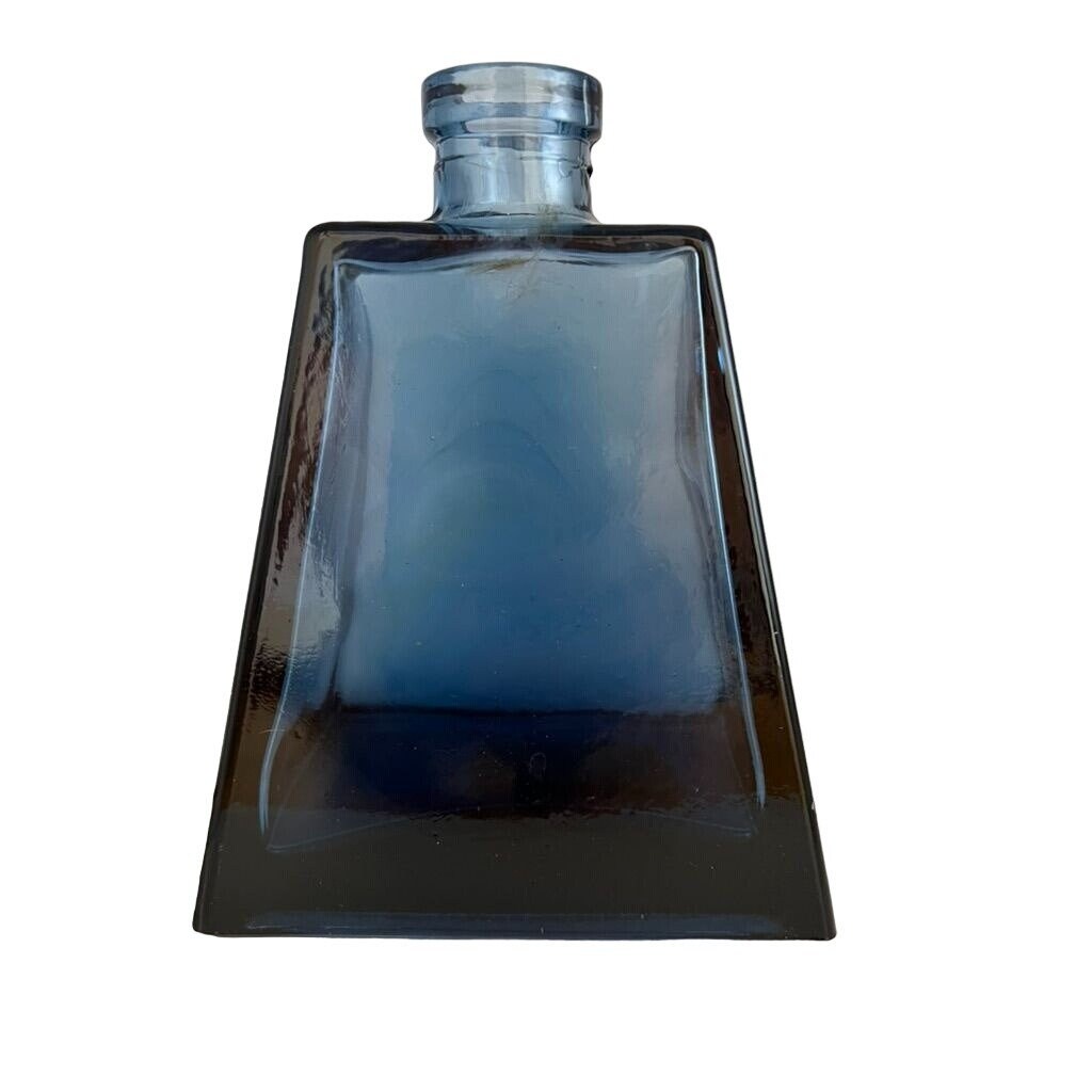 Vintage Trapezium Deep Cobalt Blue Glass Bottle Heavy Apothecary ...