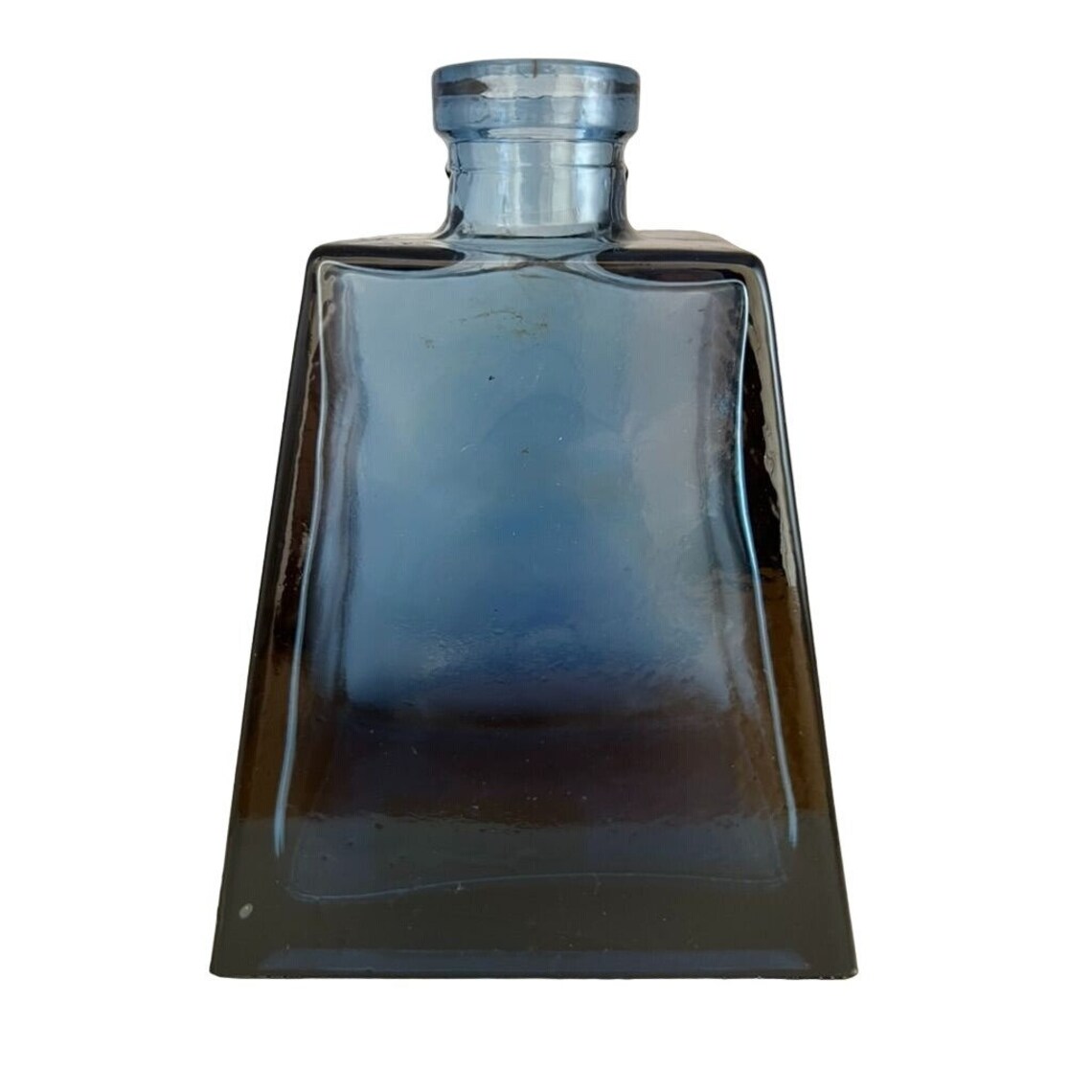 Vintage Trapezium Deep Cobalt Blue Glass Bottle Heavy Apothecary ...