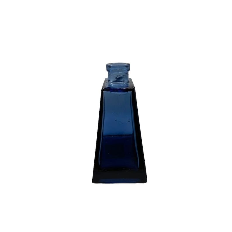 Vintage Trapezium Deep Cobalt Blue Glass Bottle Heavy Apothecary ...