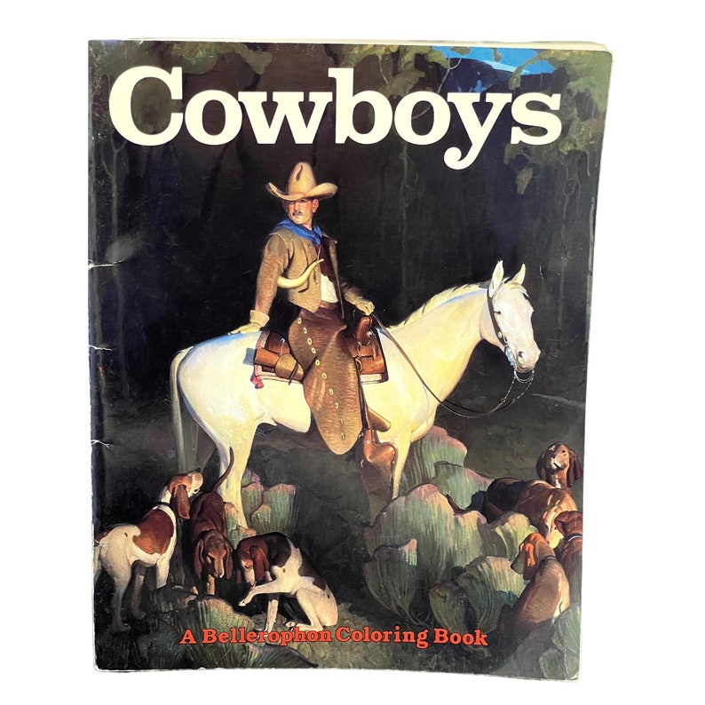 Vintage 1999 Cowboys Coloring Book by Bellerophan - Etsy