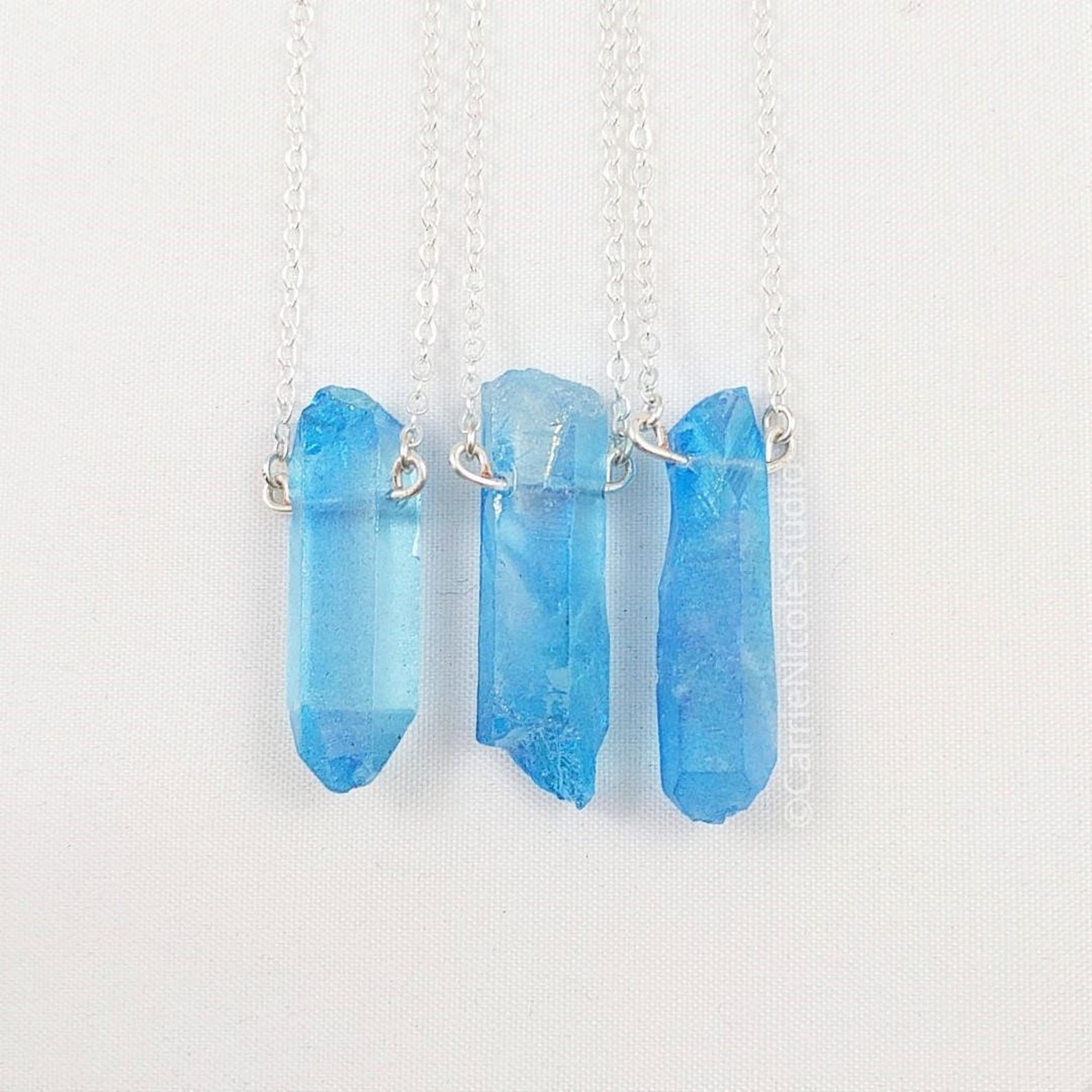 Ocean Blue Aqua Aura Quartz Crystal Necklace / Raw Crystal - Etsy Ocean Blue Aqua Aura Quartz Crystal Necklace / Raw Crystal - Etsy
