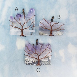 Amethyst Quartz Geode Slice Statement Necklace - Copper Wire Wrapped ...