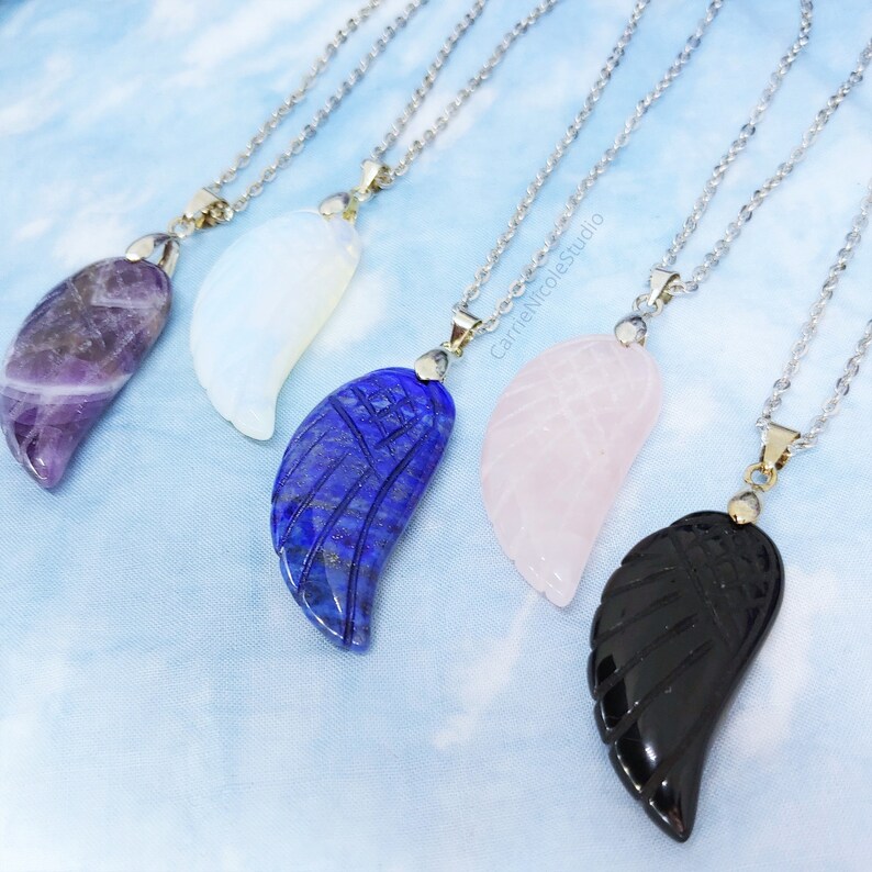 Angel Wing Crystal Necklace / Bird Wing Pendant / Christian - Etsy