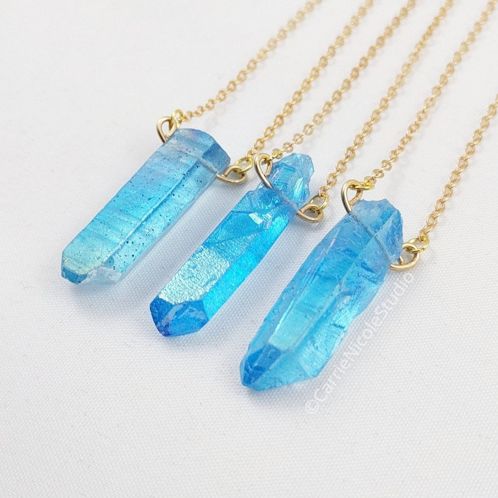 Ocean Blue Aqua Aura Quartz Crystal Necklace / Raw Crystal - Etsy Ocean Blue Aqua Aura Quartz Crystal Necklace / Raw Crystal - Etsy