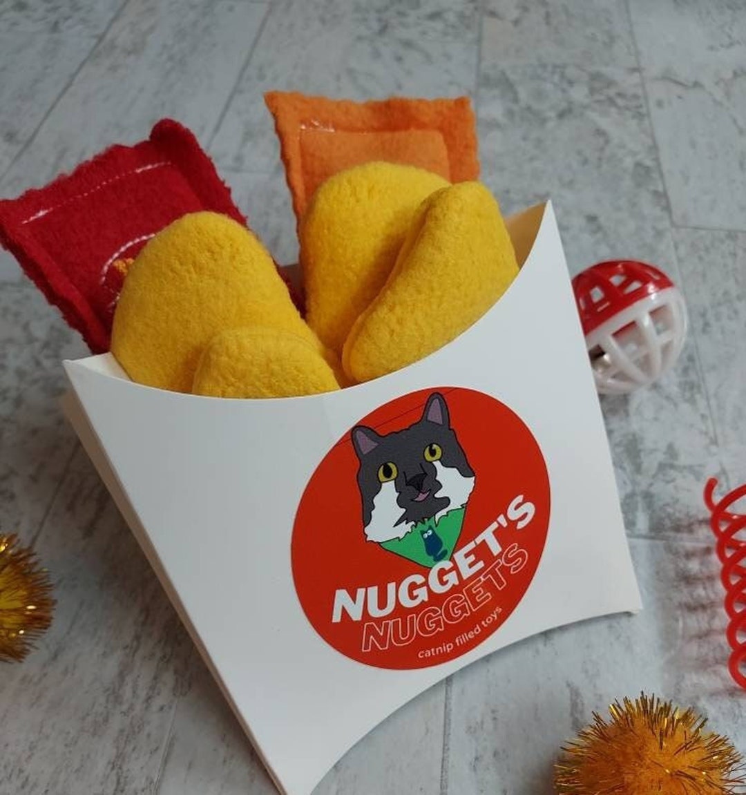 Nugget's Nuggets Catnip Filled Toys Fip Survivor 4 Piece Nugget With ...