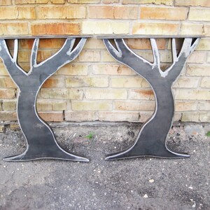 Oak Tree Table Legs. Dining Table Legs. Metal Table Legs. - Etsy