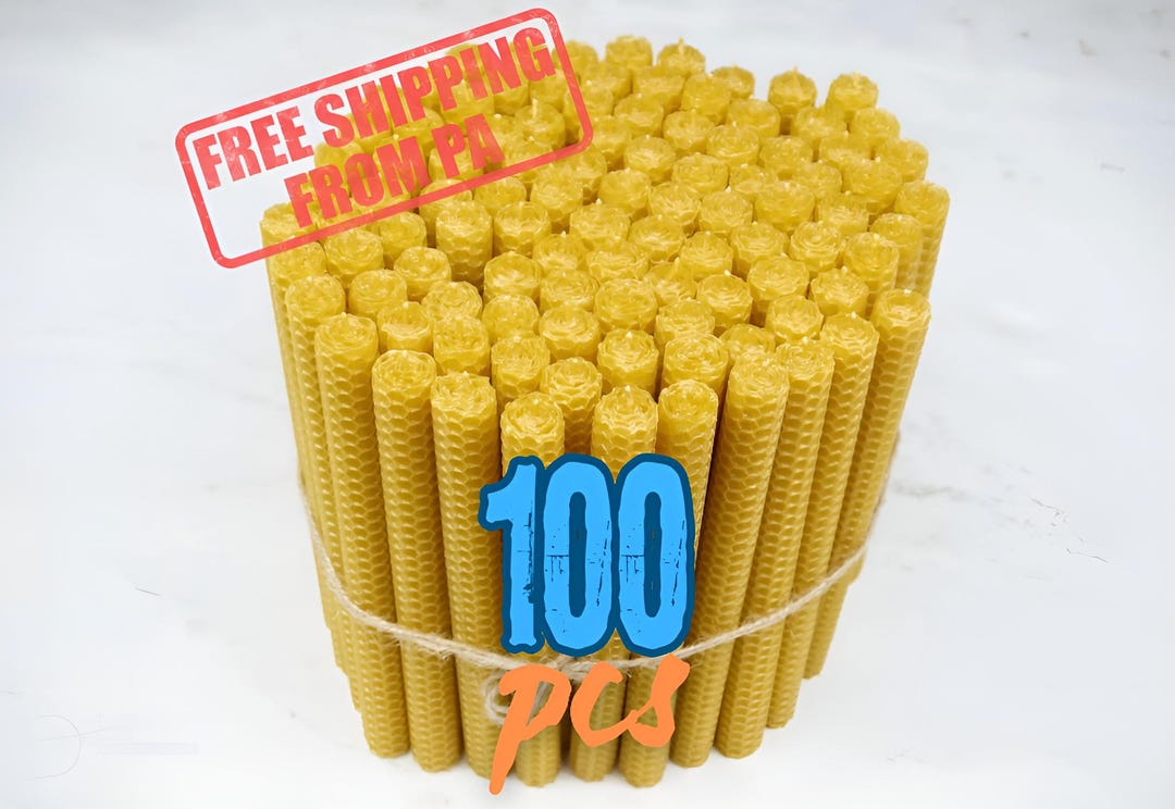Bulk Beeswax Candles – 100 Natural Hand-rolled Candles - Wholesale ...
