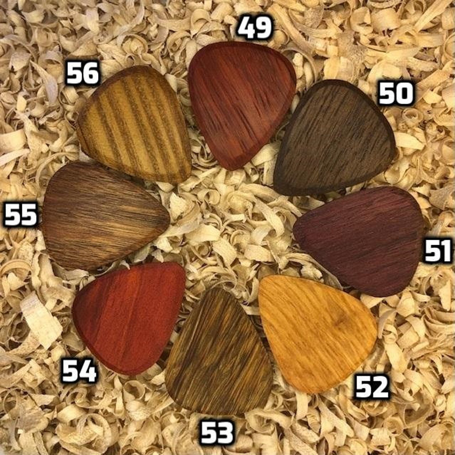 Handmade Wooden Guitar Plectrums and Picks 73 Different | Etsy