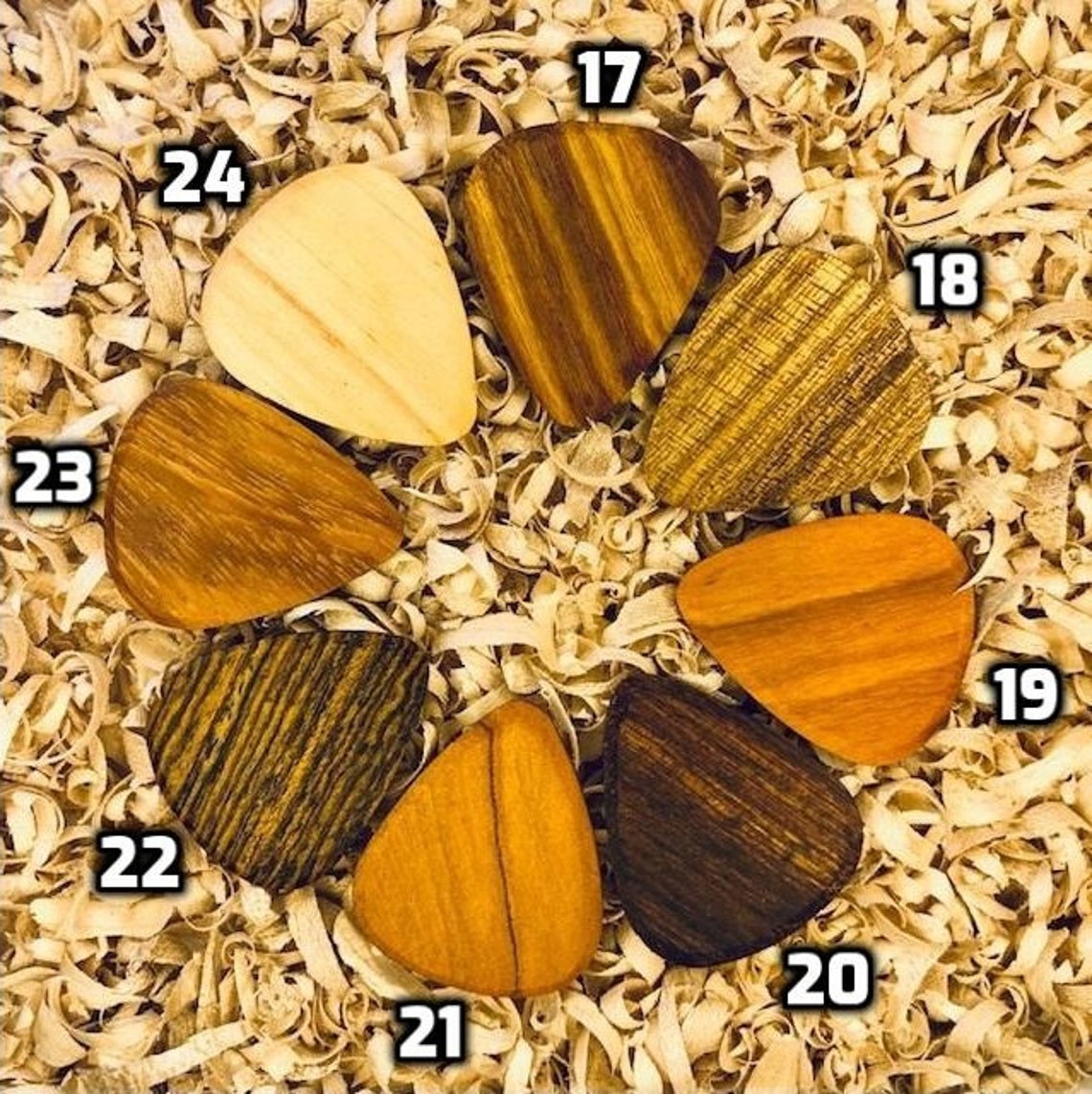 Handmade Wooden Guitar Plectrums and Picks 73 Different | Etsy