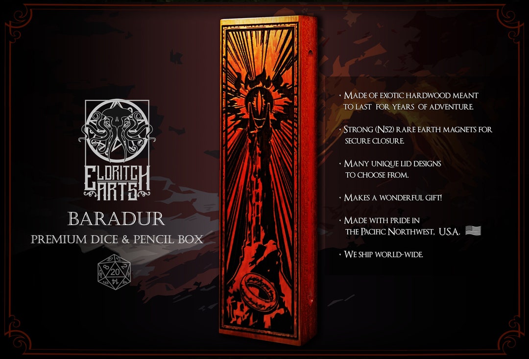 Dice Box Barad-dur Sauron's Eye Lord of the Rings RPG, Dungeons and ...