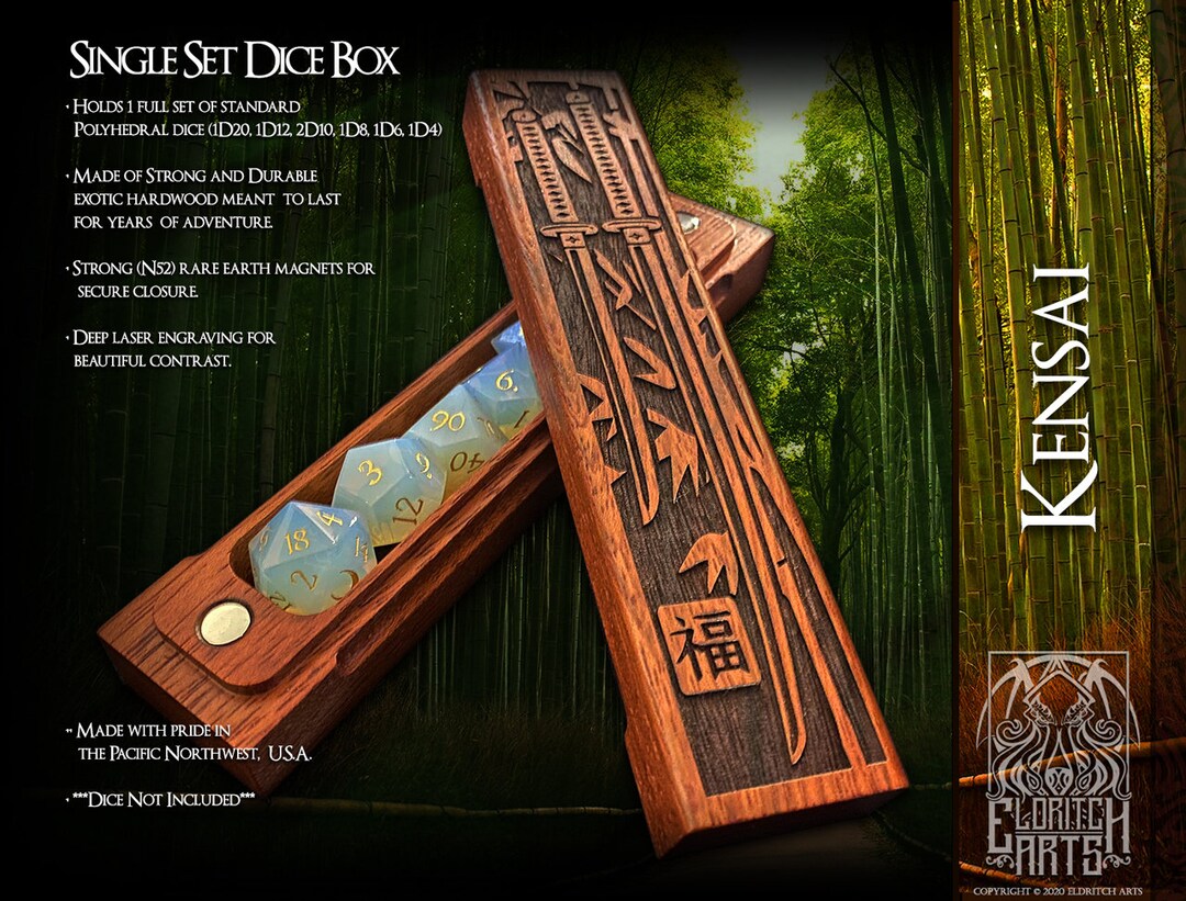Kensai - Sword Saint - Samurai Themed Dice Box - Dungeons and Dragons ...
