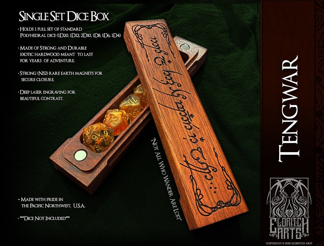 Dice Box Tolkien Tengwar Table Top Role Playing Accessories by Eldritch ...