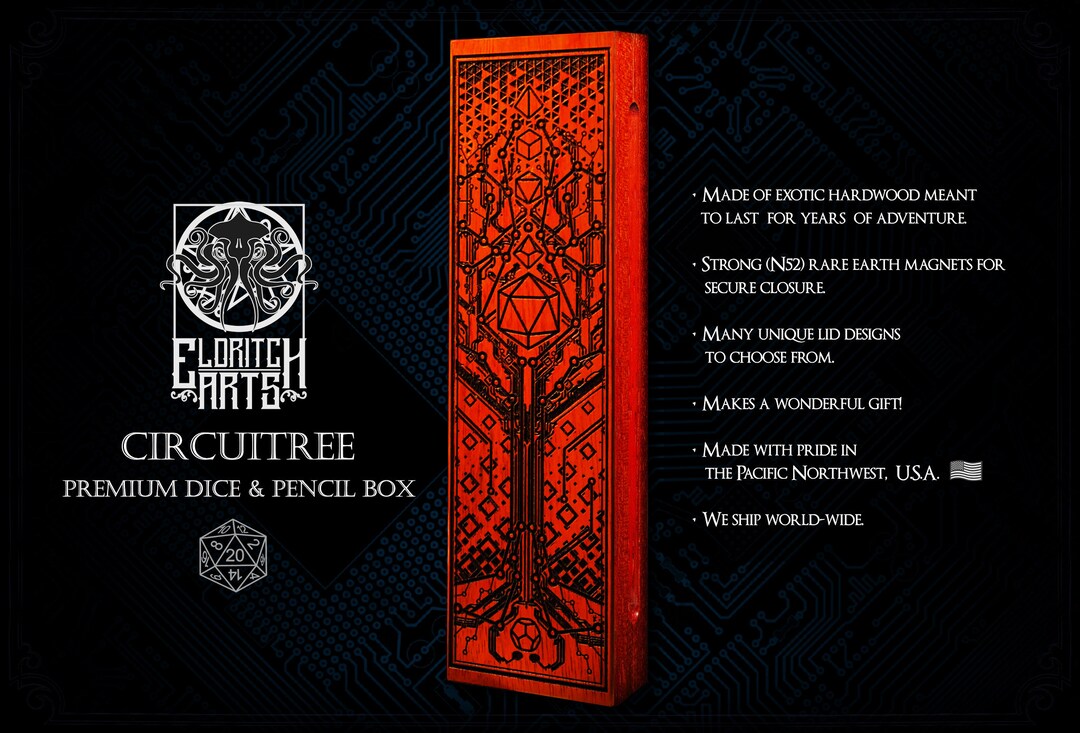 Dice & Pencil Box Circuitree RPG Dungeons and Dragons - Etsy