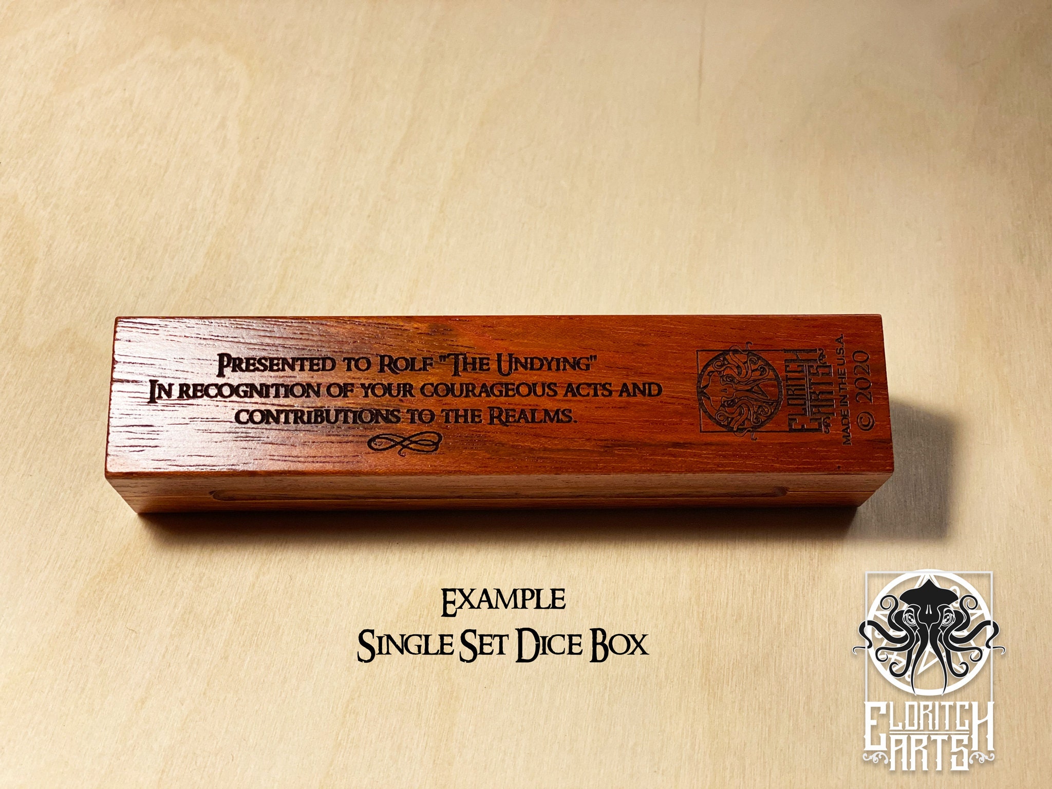Role Playing Games Wooden Dice Box & Custom Laser Engraving Warlock ...
