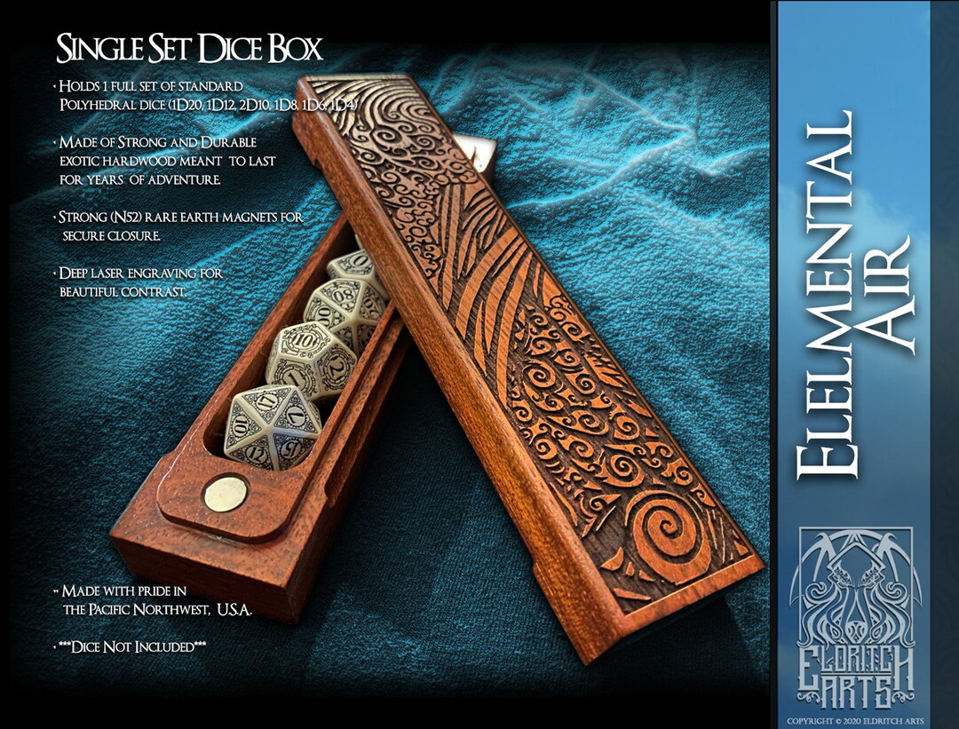 Elemental Air Dice Box - Dungeons and Dragons, Dnd, Pathfinder, Table ...