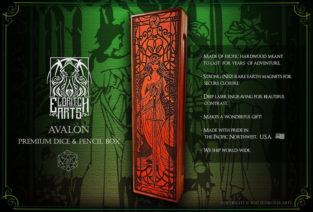 Avalon - Arthurian Legend Inspired Exotic Hardwood Dice Box & Mini ...