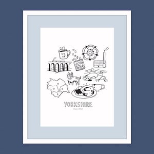 YORKSHIRE Icons A3 Print - Buildings & Landmarks Illustration - Etsy