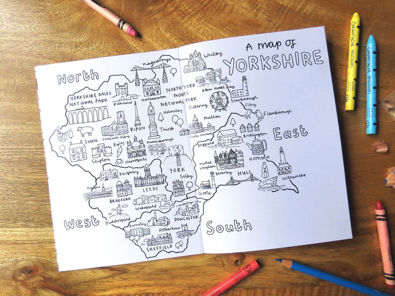 Yorkshire Colouring Book - for Adults and Children - Etsy UK