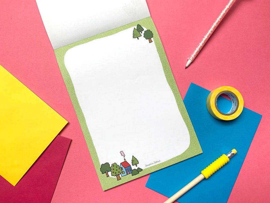 Cute Cottage Letter Writing Paper Stationery - Snail Mail Postable Gift ...