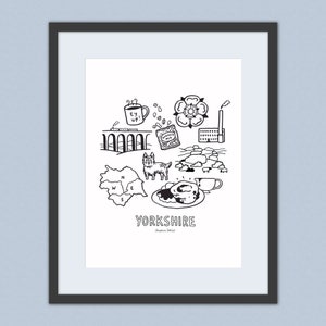 YORKSHIRE Icons A3 Print - Buildings & Landmarks Illustration - Etsy