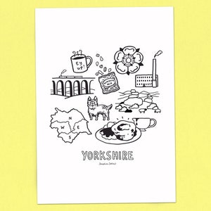 YORKSHIRE Icons A3 Print - Buildings & Landmarks Illustration - Etsy
