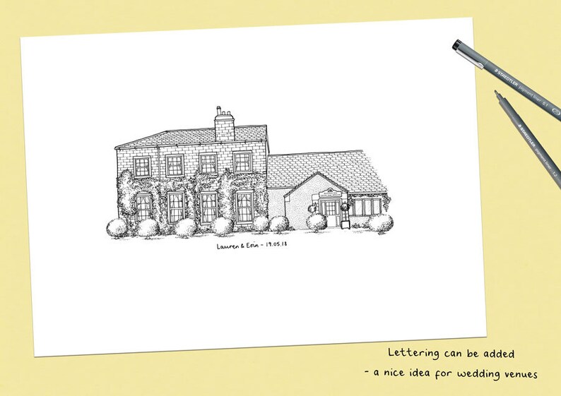 Large House Portrait - Venue Portrait - Unique, Custom Home Decor ...