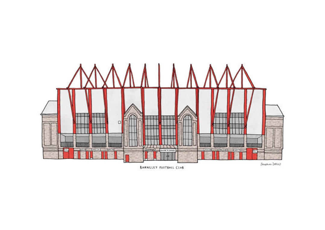 Barnsley Football Club - Oakwell Stadium A3 Illustration Print - Etsy