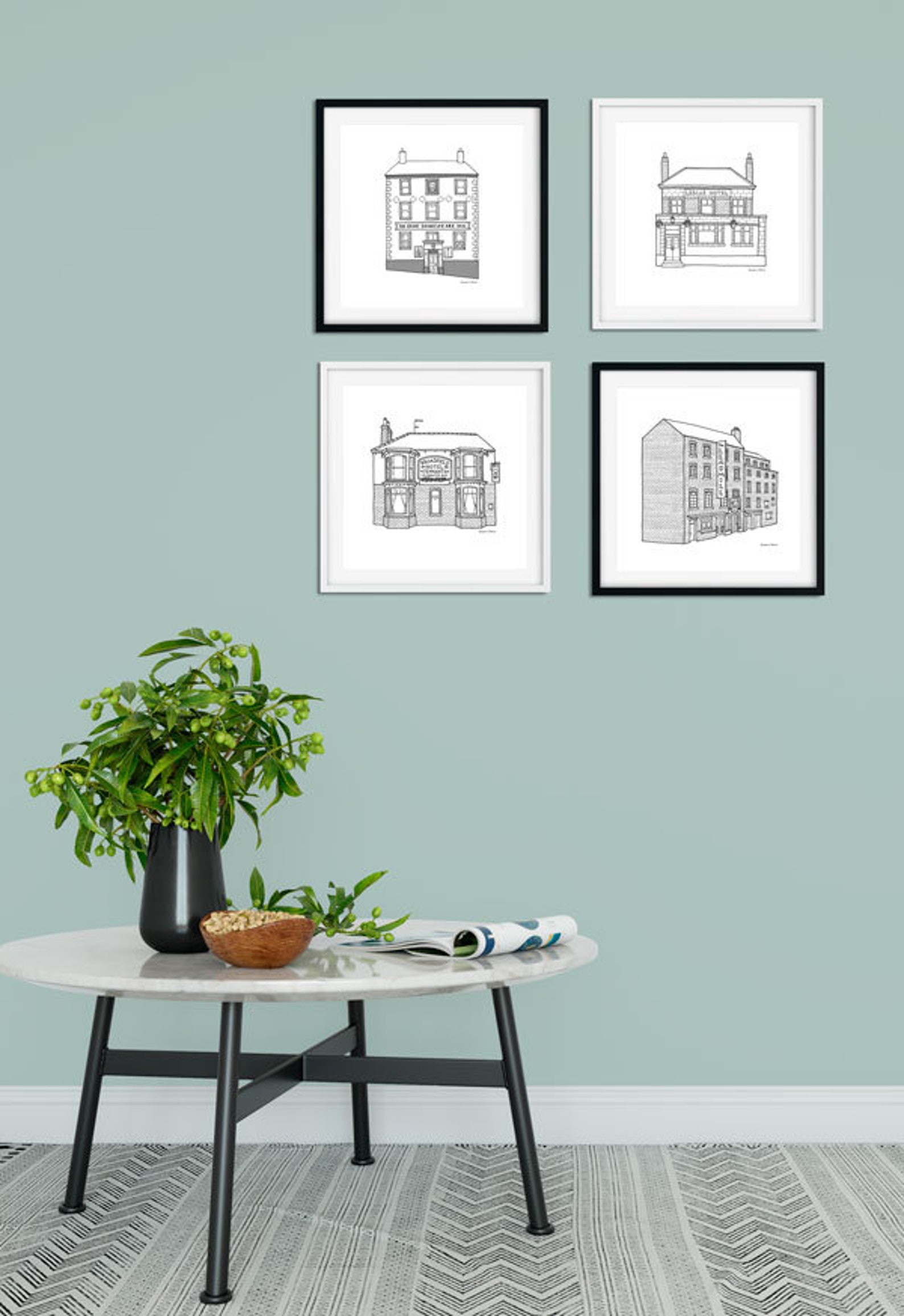 The Broadfield Pub Print Sheffield Pub Illustration Black - Etsy